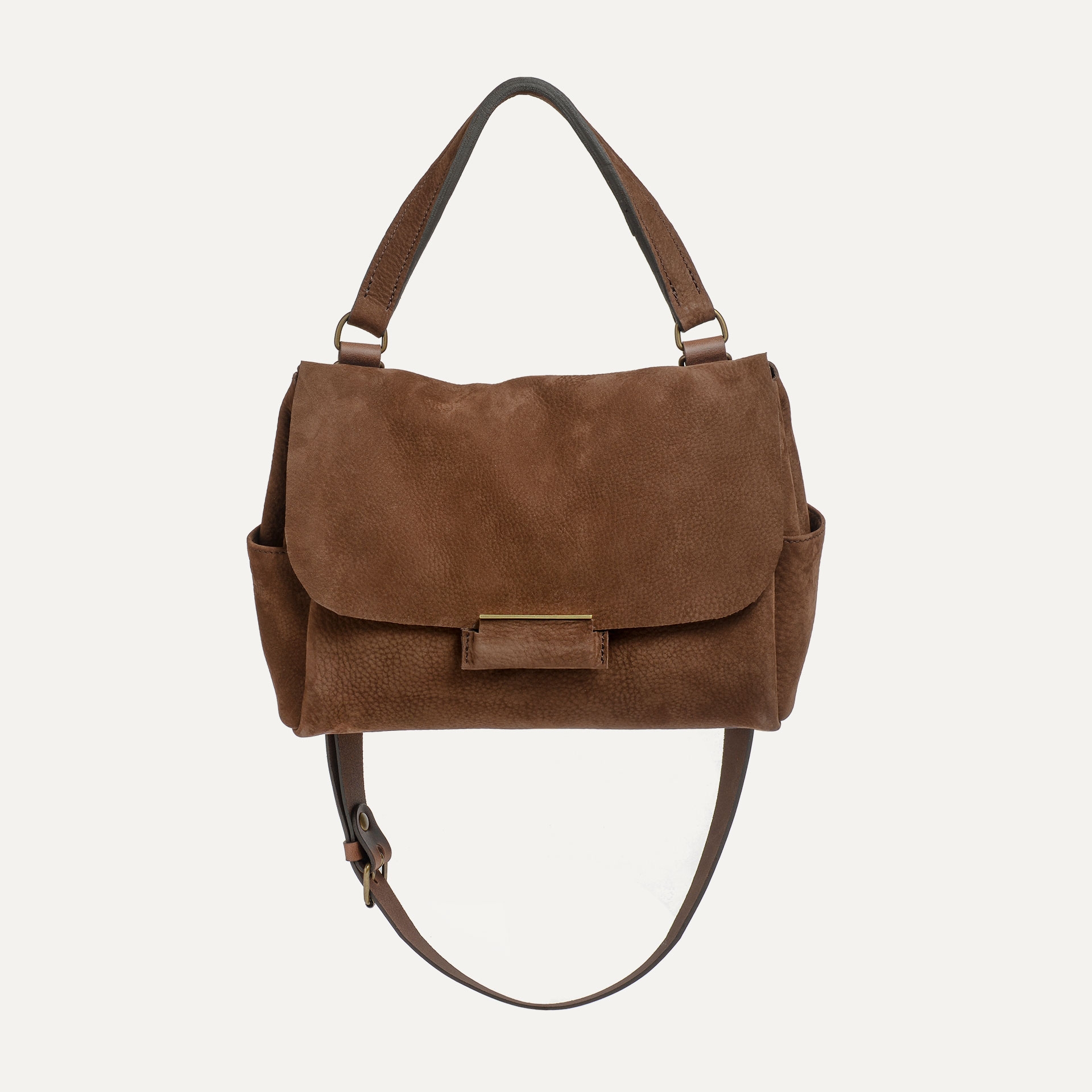 June leather handbag - Dark Brown